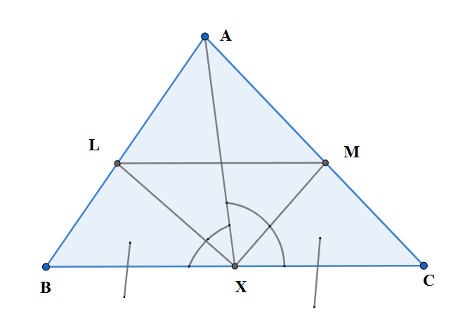 In $ \\Delta ABC,AX $ is the median. The internal bisectors of angles ...