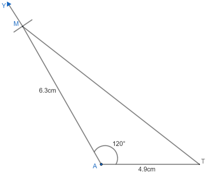 Delta AMT\\sim \\Delta AHE $ . In $ \\Delta AMT $ , AM = 6.3cm ...