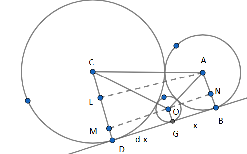 Circles of radii 36 and 9 touch externally. The radius of the circle ...