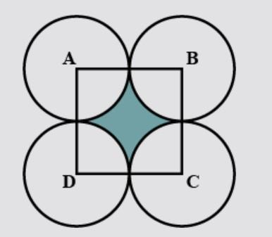 In the figure, ABCD is a square of side 14 cm. With centres A, B, C and ...