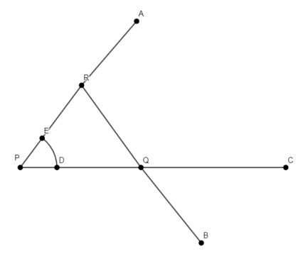 Take any three non – collinear points P, Q, and R. Through each point ...