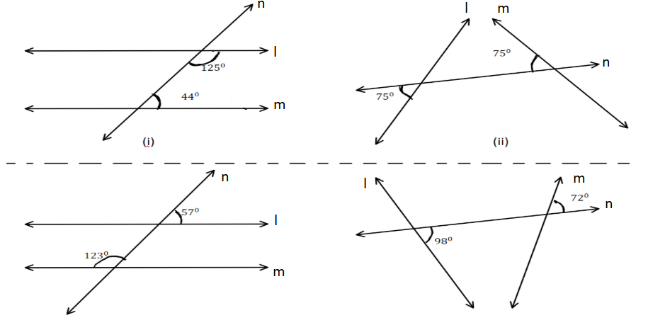 In the given figure below, decide whether \\[l\\] is parallel to \\[m ...