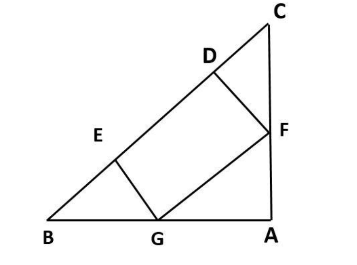 In the given figure, $DEFG$ is a square and $\\angle BAC = 90^\\circ ...