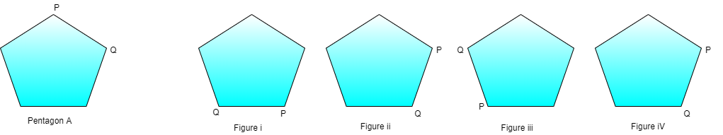 Which figure shows the rotation image of pentagon A after a 216 $^0 ...