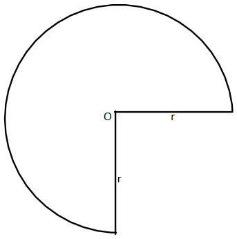 How do you find the perimeter of a $\\dfrac{3}{4}$ circle?