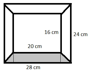 Diagram of the adjacent picture frame has outer dimensions $28{\\text ...