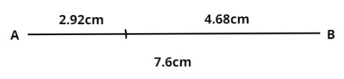 Draw a line segment of length 7.6cm and divide it in the ratio $5:8 ...
