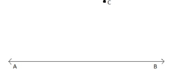 Draw a line, say AB take a point c outside it. Through C, draw a line ...