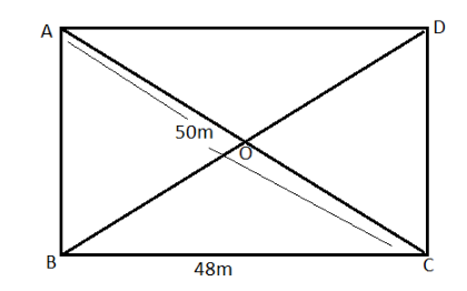 Find the area of a rectangular plot, one side of which is $ 48m $ and ...