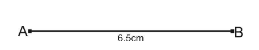 Draw a line segment AB = $ 6.5\\,cm $ Draw its perpendicular bisector.