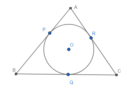 A circle is inscribed in $\\Delta ABC$ touching AB, BC, and AC at P, Q ...