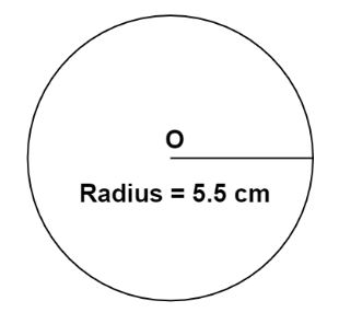 The radius of a circle is $5.5$ centimetres. What is the circumference ...