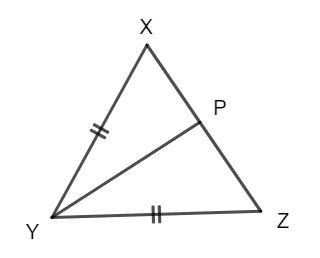In a triangle XYZ, XY = YZ, then which of the following is true?\n \n ...