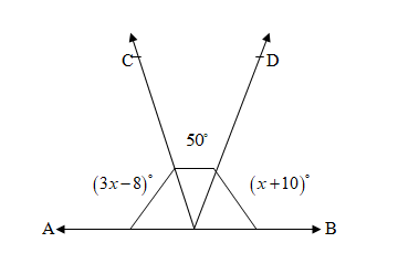 In the given figure AOB is a straight line,$\\angle AOC = {\\left( {3x ...