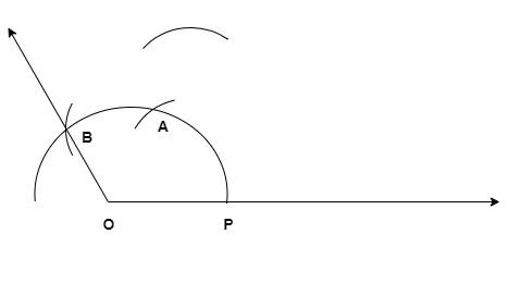 Draw $\\angle ABC$ of measure $120^\\circ $ and bisect it.