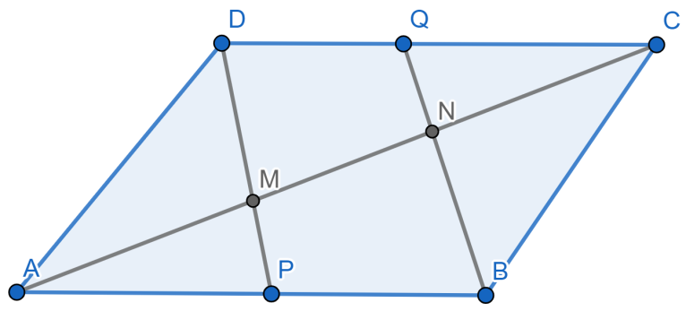 ABCD is a parallelogram. $P,Q$ are the midpoints of the sides $AB$ and ...