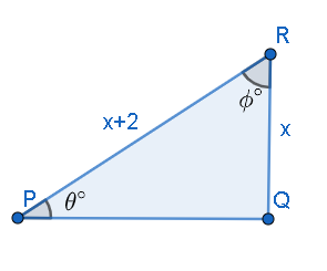 In the figure of $\\Delta PQR,\\angle P=\\theta {}^\\circ \\text{ and ...