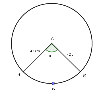Find the area of the minor segment of a circle of radius 42 cm, if ...