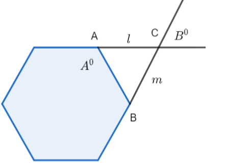 As shown in the below figure, the two sides of the regular hexagon when ...