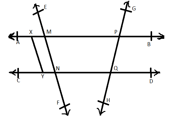 In the given figure name any five-line segments?\n \n \n \n \n