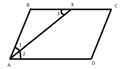 In a parallelogram ABCD, the bisector of \\[\\angle {\\rm{A}}\\] also ...