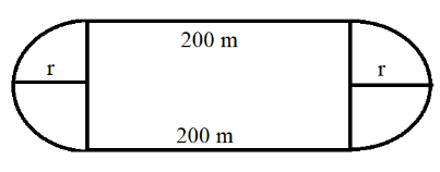 The diagram shows the inner boundary of a $600$ metre running track ...