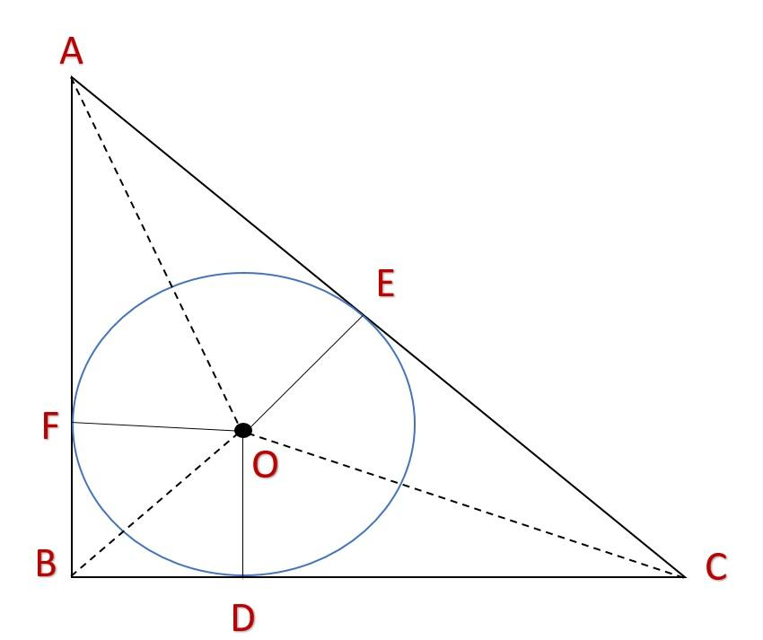 What is the area of a circle that is inscribed in a right angled ...
