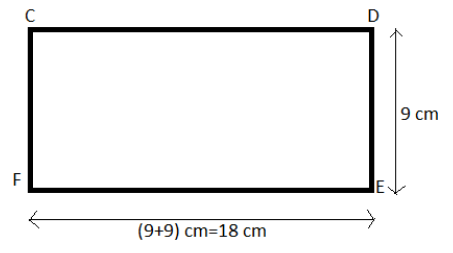 Two squares of 9cm are attached together.Find the perimeter of the ...