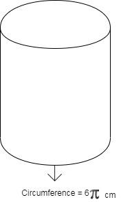The circumference of the base of a circular cylinder is $6\\pi $ cm ...