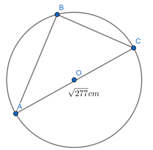 A right triangle $ABC$ is inscribed in a circle with center $O$, as ...
