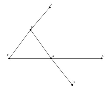 Take any three non – collinear points P, Q, and R. Through each point ...