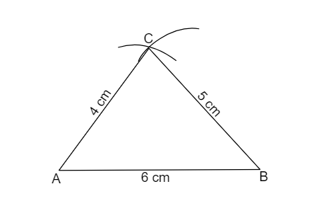 Construct a triangle of side \\[4{\\text{ cm}}\\] , \\[{\\text{5 cm ...