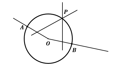 Draw a pair of radii $ OA $ and $ OB $ in a circle such that $ \\angle ...
