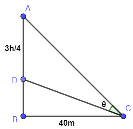 The upper \\[{{\\dfrac{3}{4}}^{th}}\\] portion of a vertical pole ...