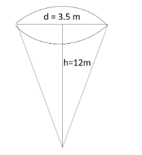 A conical pit of top diameter \\[3.5m\\] is \\[12m\\] deep. What is its ...
