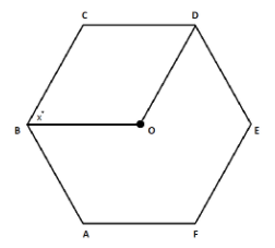 In the figure, \\[ABCDEF\\] is a regular hexagon, and its center is ...
