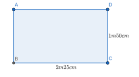 A table-to measures 2m25cm by 1m50cm. What is the perimeter of the ...