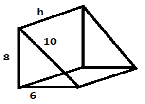 The base of a prism is a right angled triangle with legs 6cm, 8cm, and ...