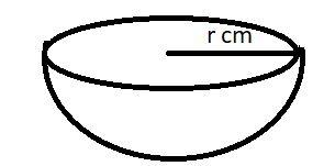 Circumference of the edge of the hemispherical bowl is 132cm. Find the ...