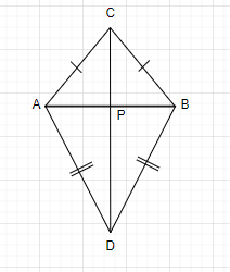 AB is a line segment. C and D are points on opposite sides of AB such ...