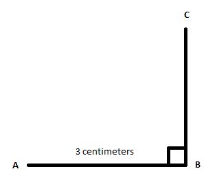 Draw the square ABCD of area 9 square centimeters.